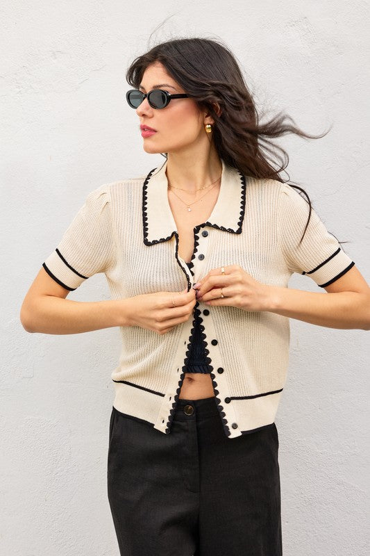 Sweetheart Knit Cardi in Ivory – Haley Solar